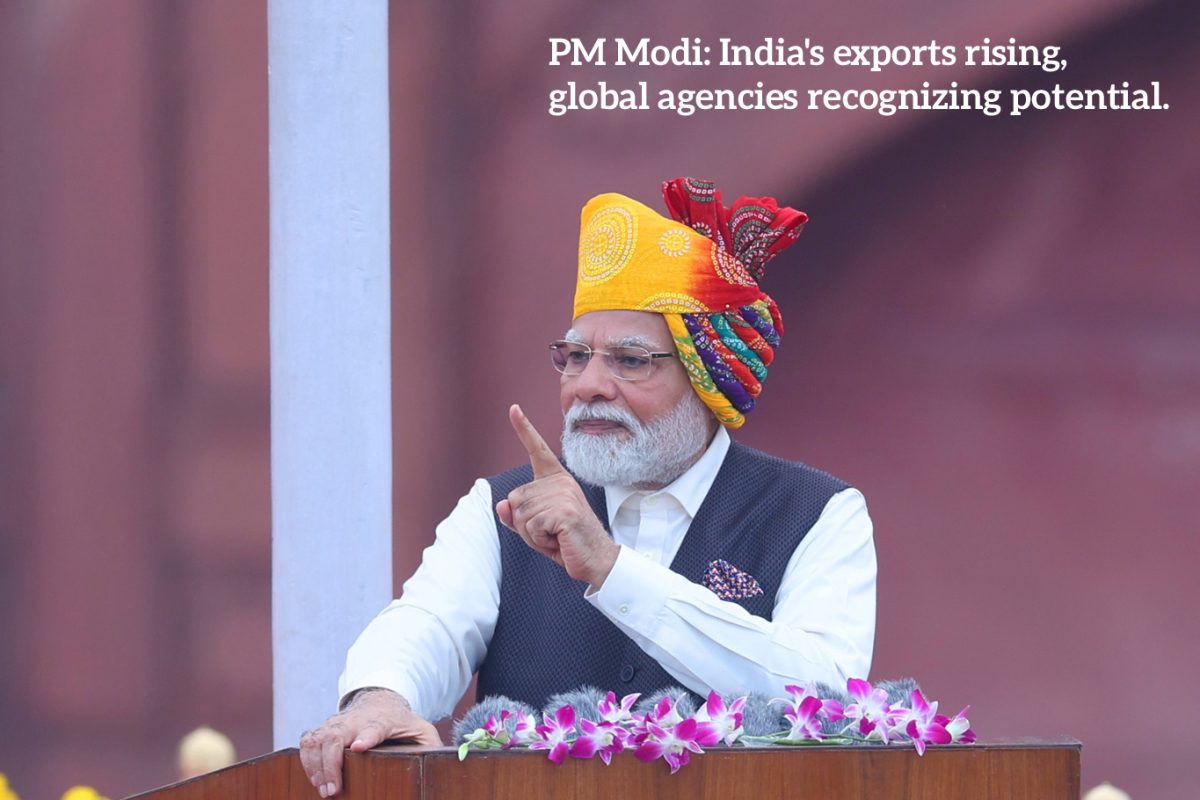 PM Modi: India's exports rising, global recognition.