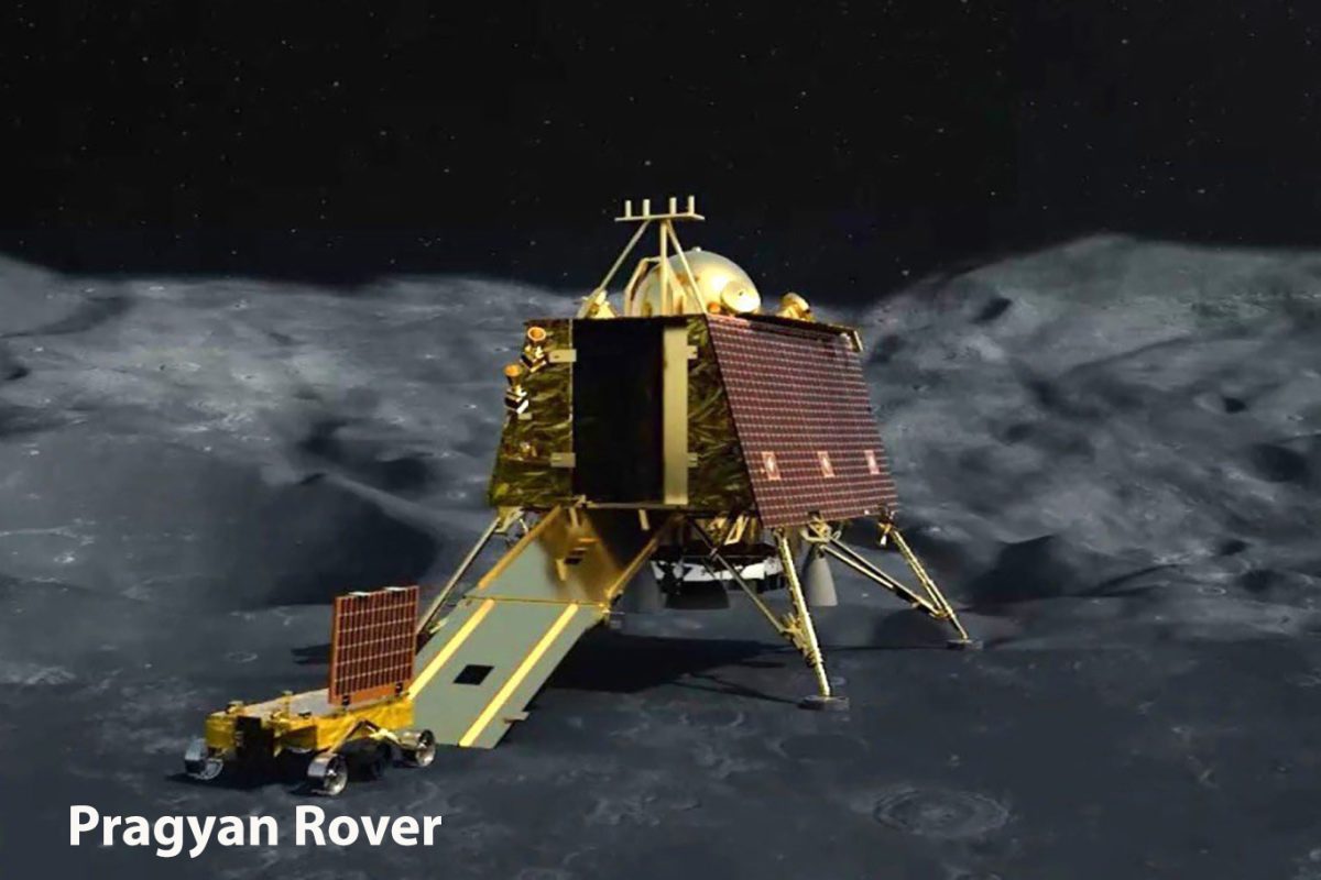 Chandrayaan-3's Pragyan Rover explores Moon's surface.